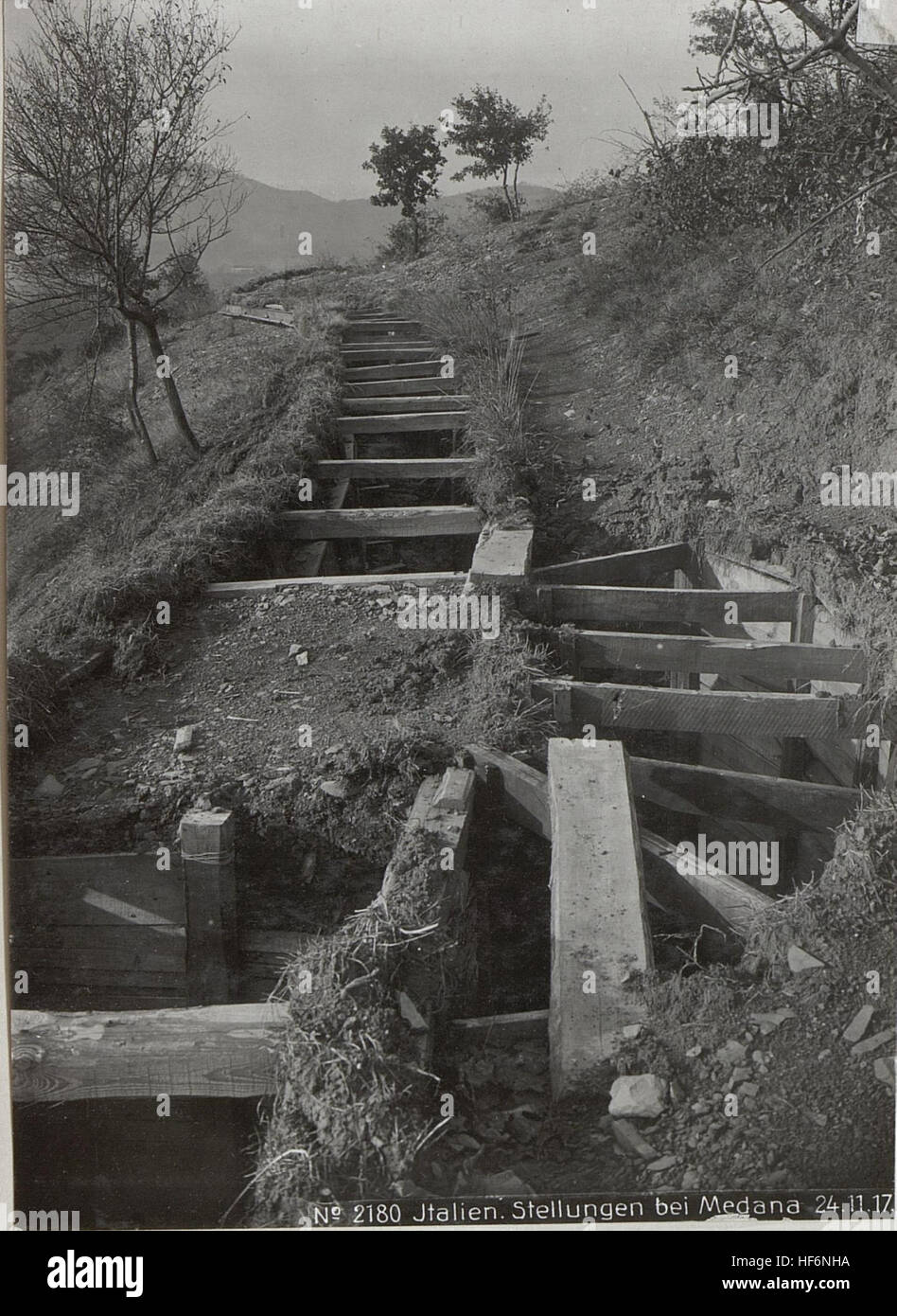 World War I, Medana, Italy, November 24, 1917, military positions ...