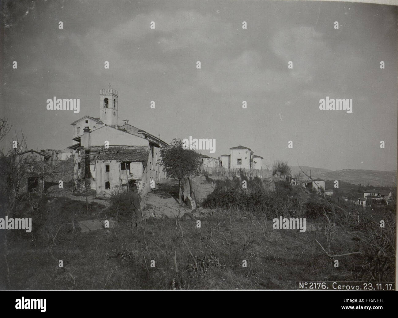 The town of Cerovo on November 23, 1917, during World War I, as ...
