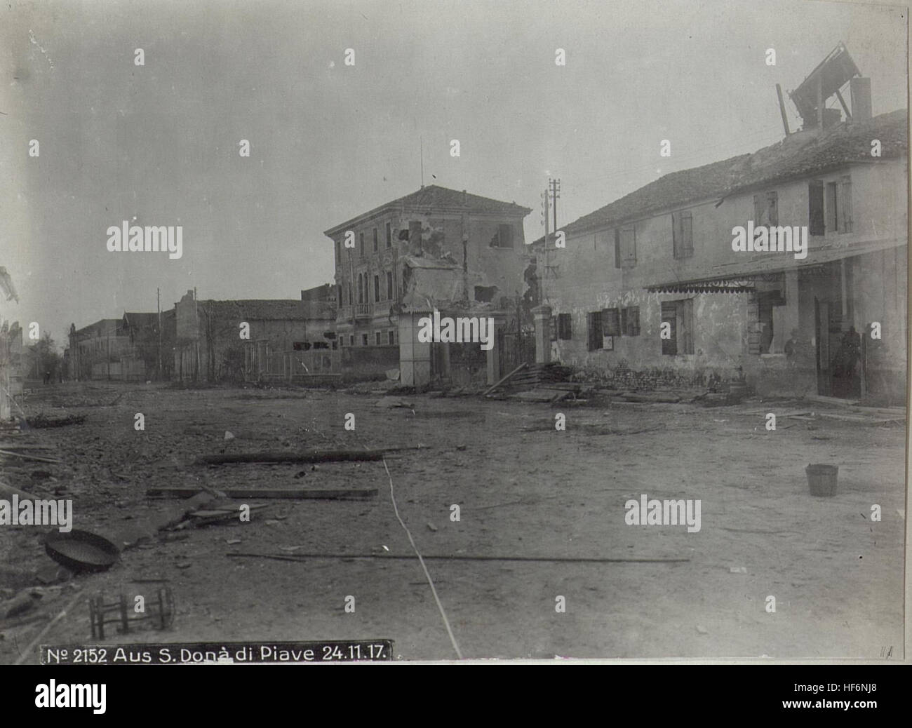 View of the Piave River on November 24, 1917, during the First World ...