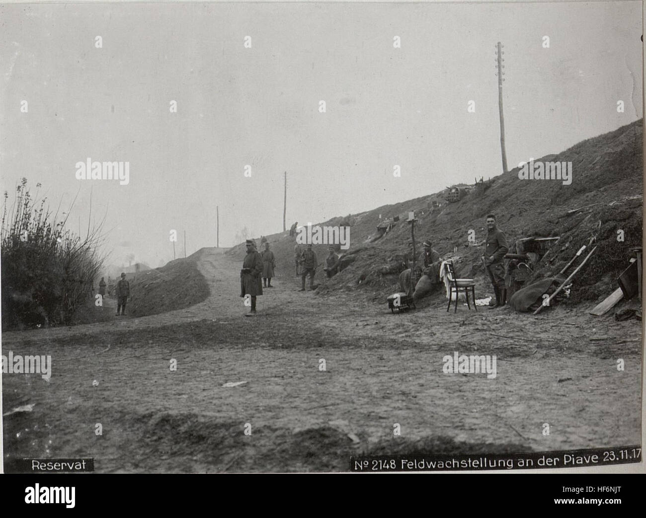 A military outpost on the Piave River front during World War I ...