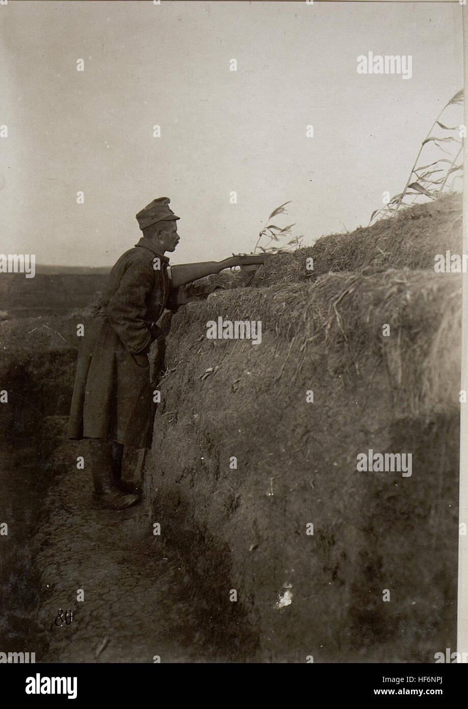 A German observation post (Horchposten) during World War I, captured in ...