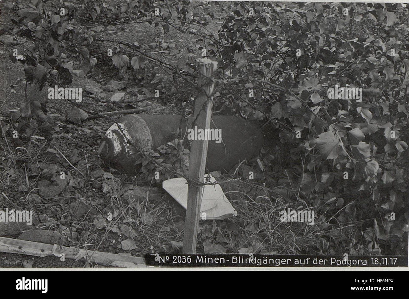 Minefield detonation on Podgora, November 18, 1917, World War I Stock ...