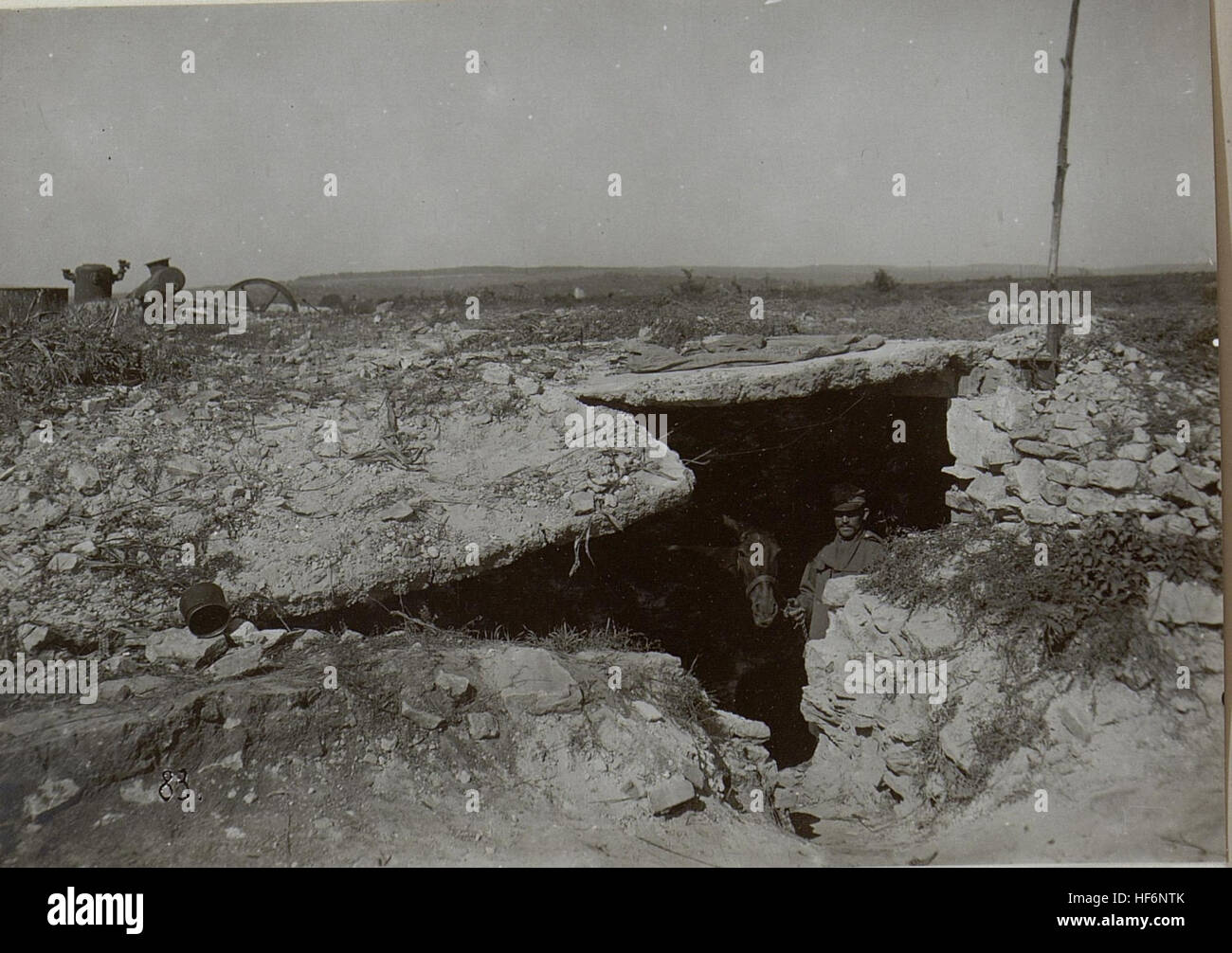 A destroyed factory used as a shelter by the Machine Gun Artillery ...