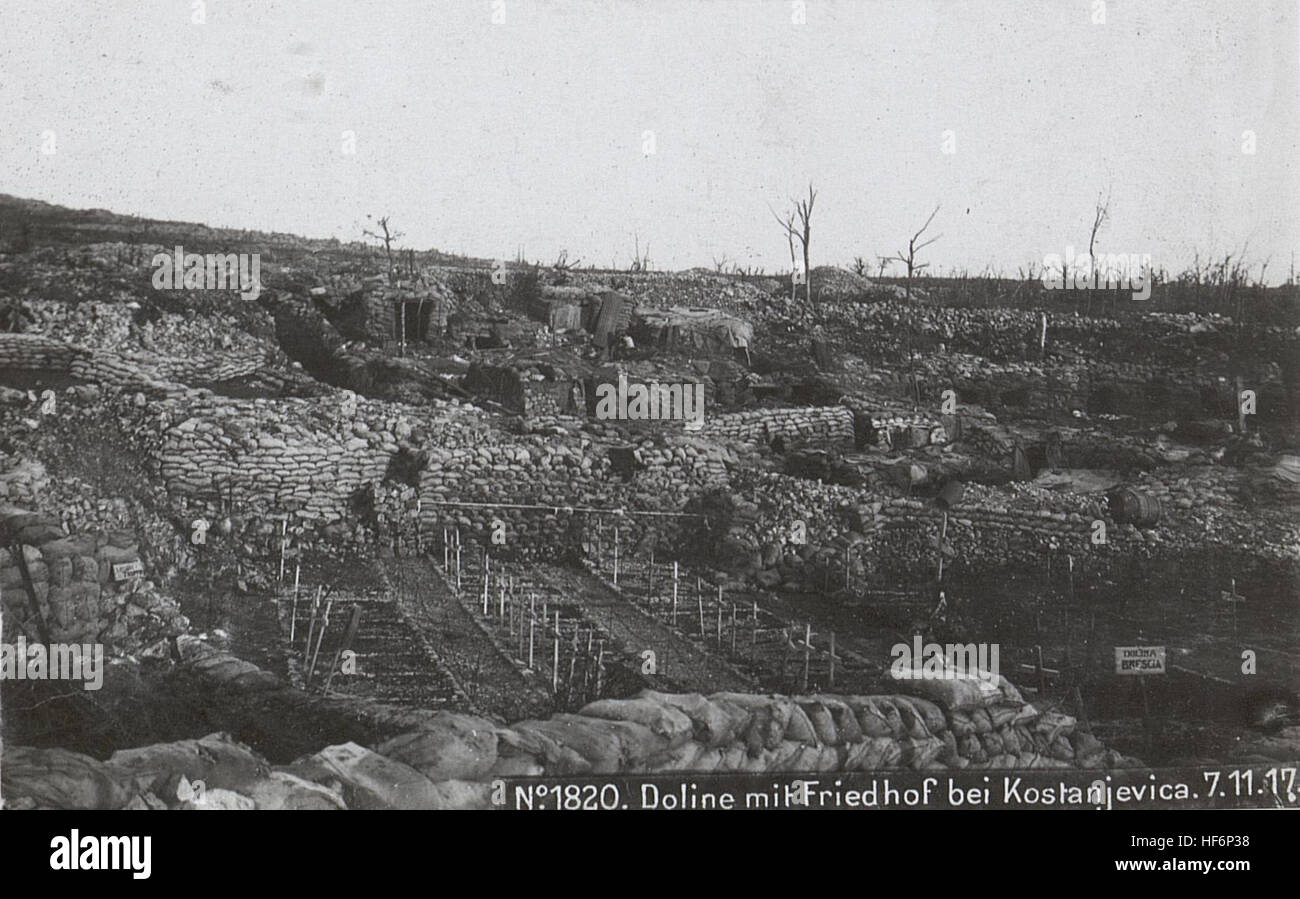Sinkhole with cemetery near Kostanjevica, November 7th, 1917, World War ...