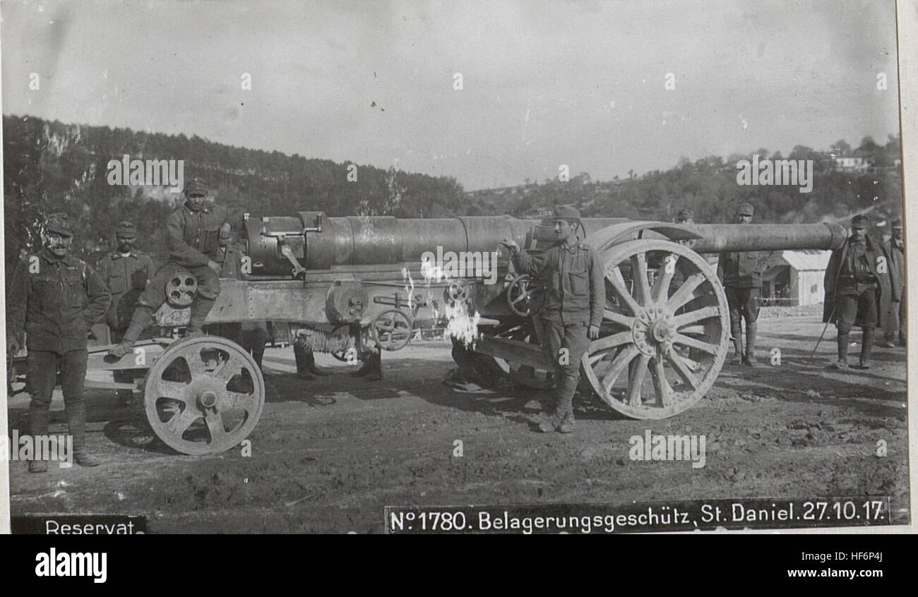 A photograph of a siege artillery position at St. Daniel on October 27 ...