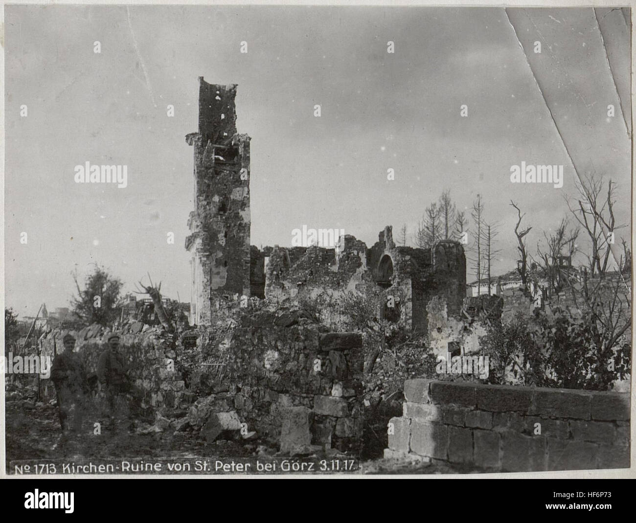 St. Peter’s church ruins near Gorizia, November 3, 1917, World War I ...