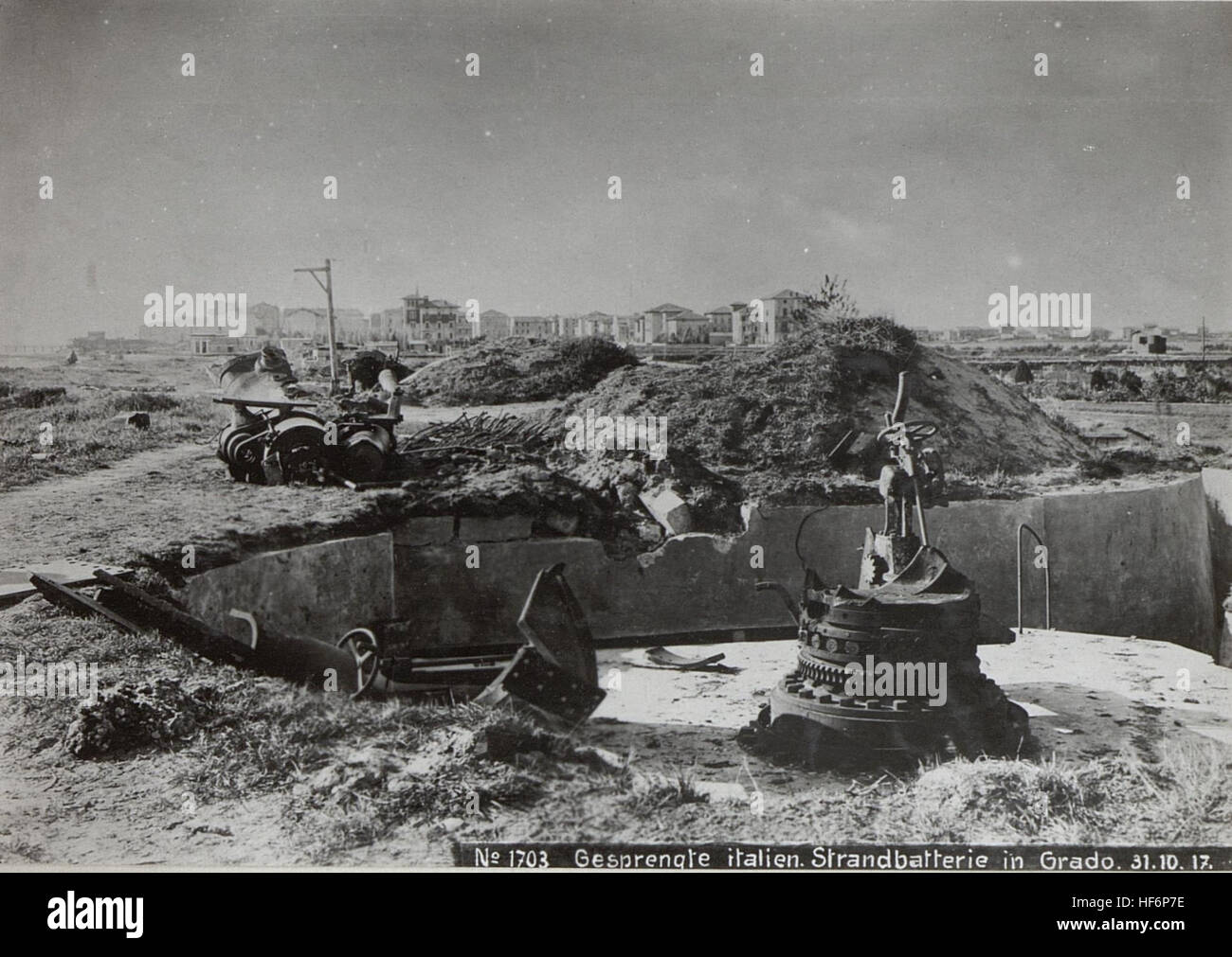 Destroyed Italian Coastal Battery in Grado, 31st October 1917, World ...