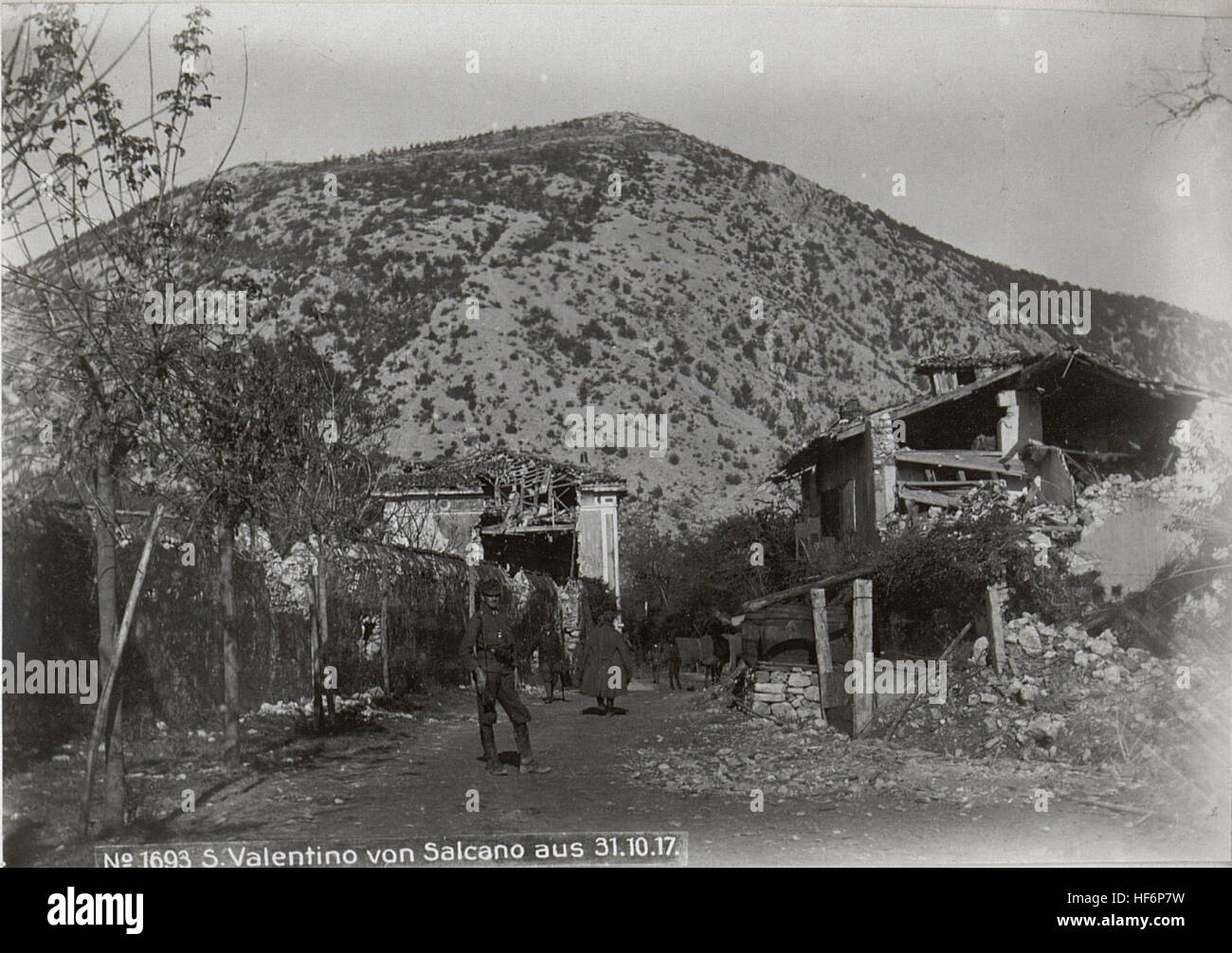 World War I, October 31, 1917, Salcano, Italy, battlefield surveying ...