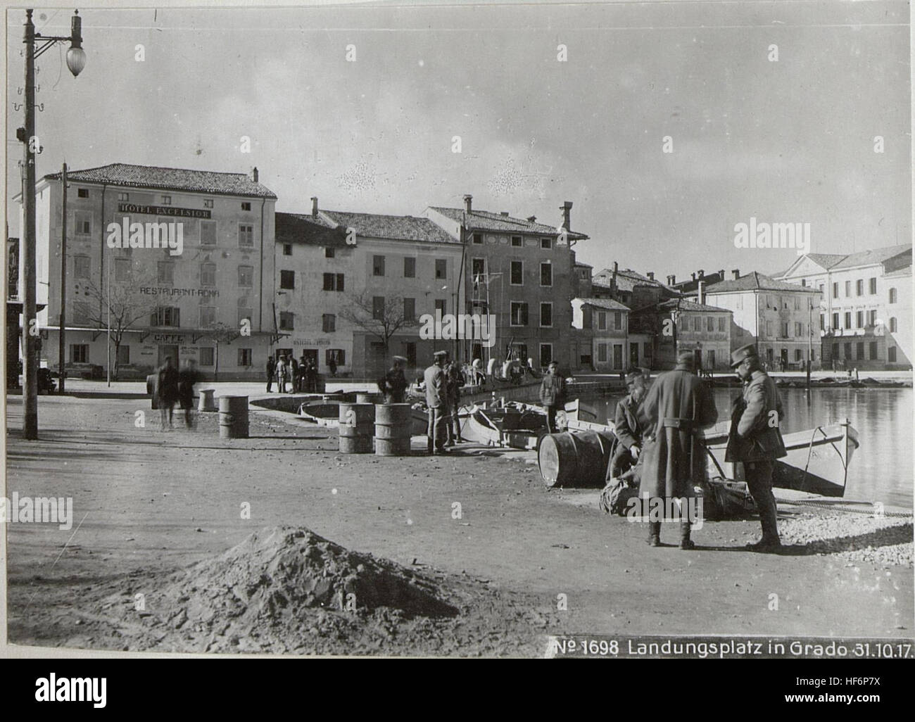 Landing place in Grado, October 31, 1917, World War I, Piave Front ...