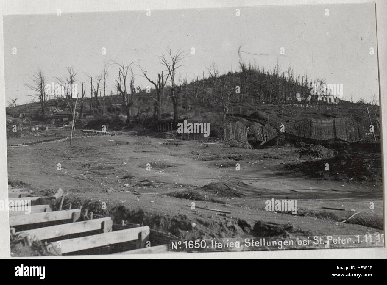 Italian trenches at St. Peter, November 1, 1917, World War I, European ...