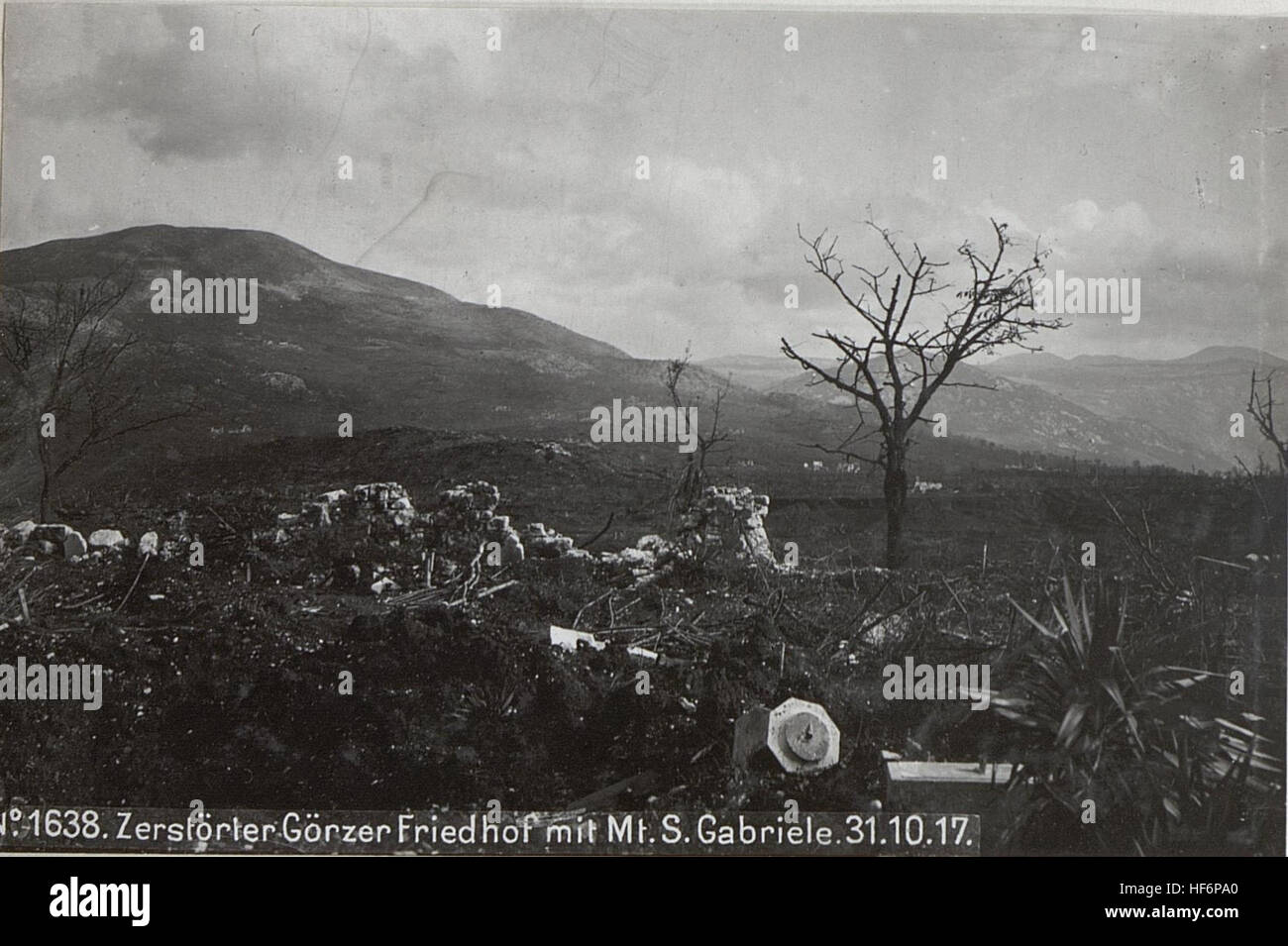 Destroyed German military cemetery at Górzer, Mount St. Gabriel ...