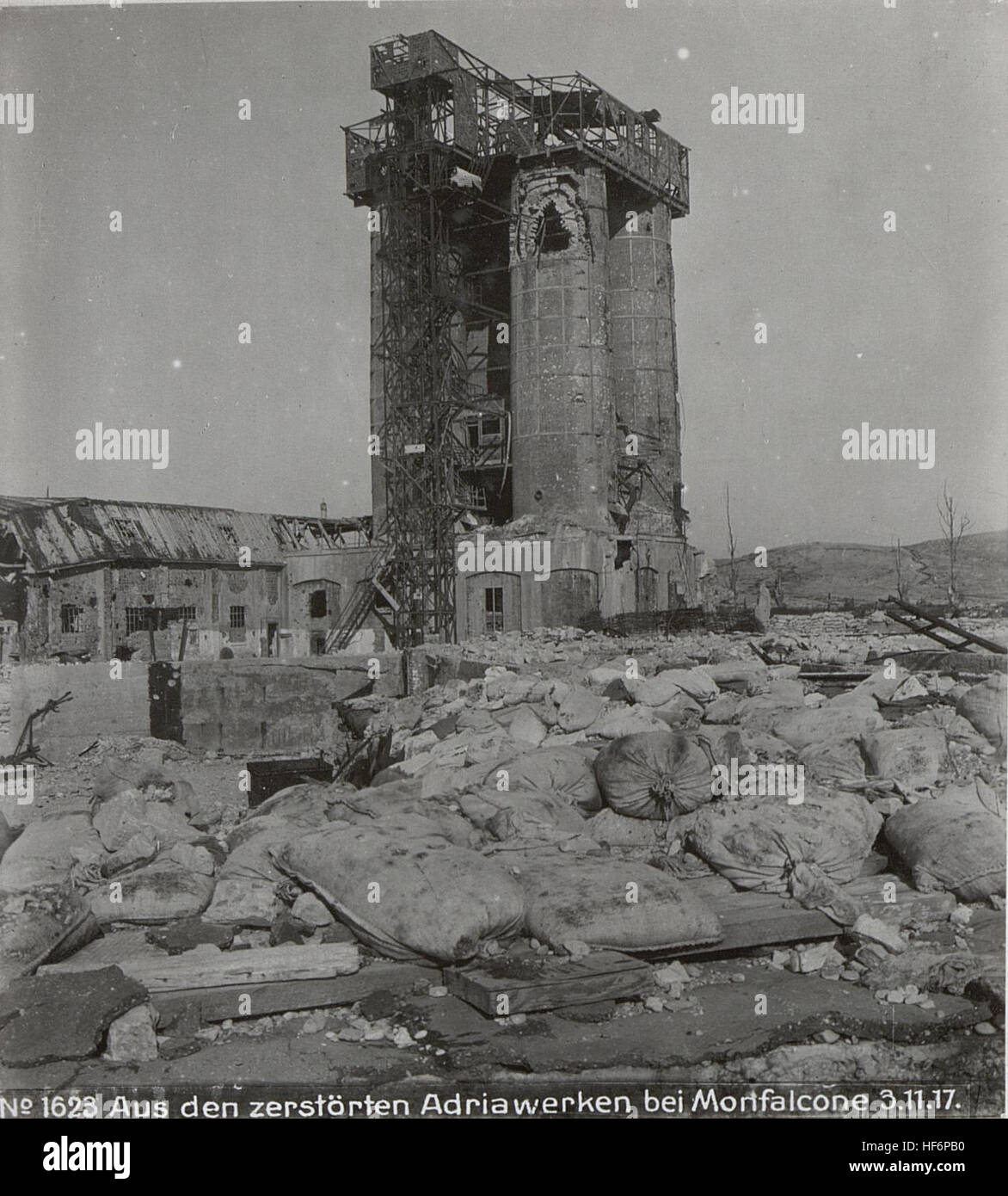 Destruction of the Adriatic Works near Monfalcone, November 3, 1917 ...