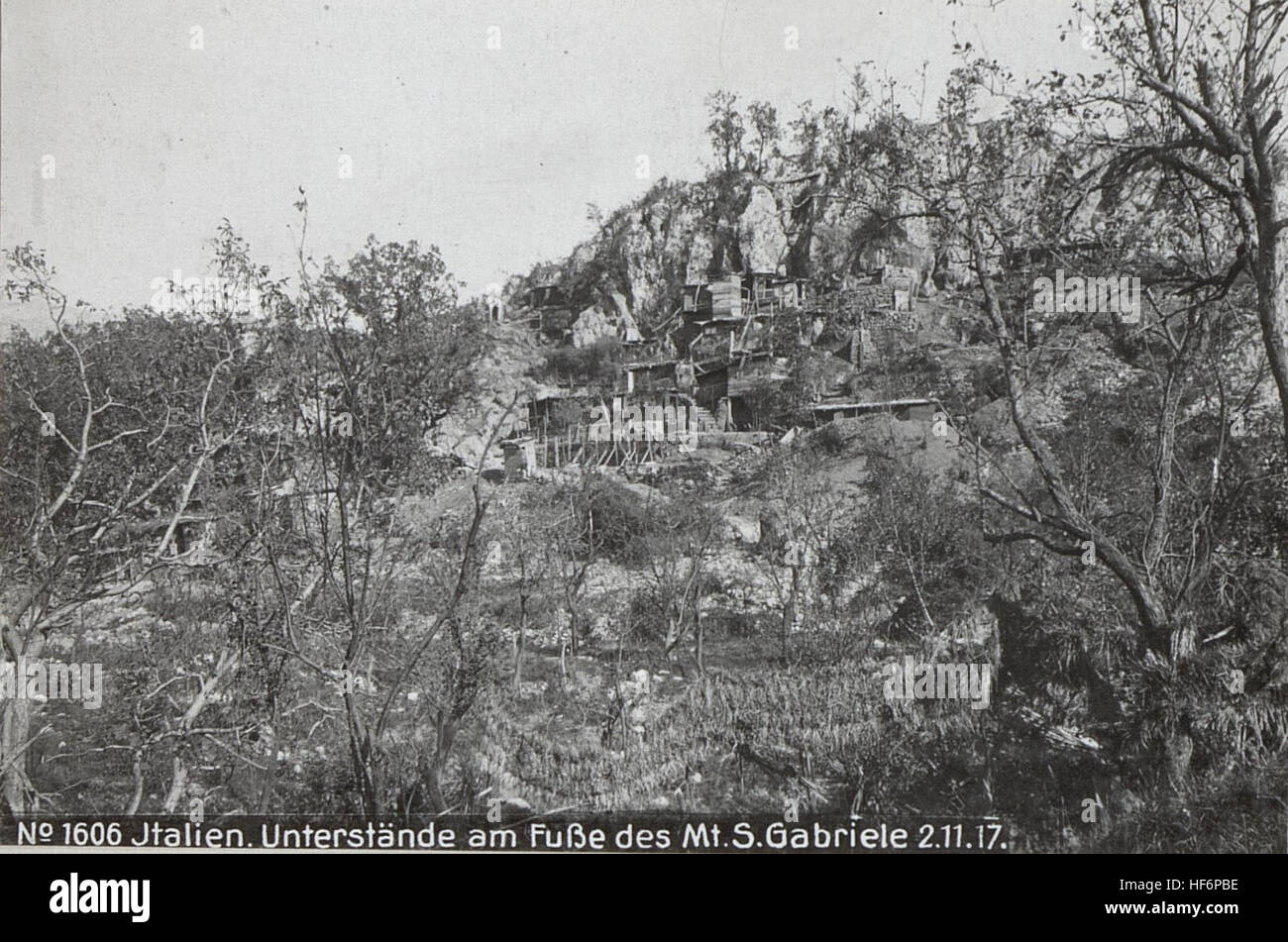 Italian trenches at the foot of Mount S. Gabriele, November 2, 1917 ...