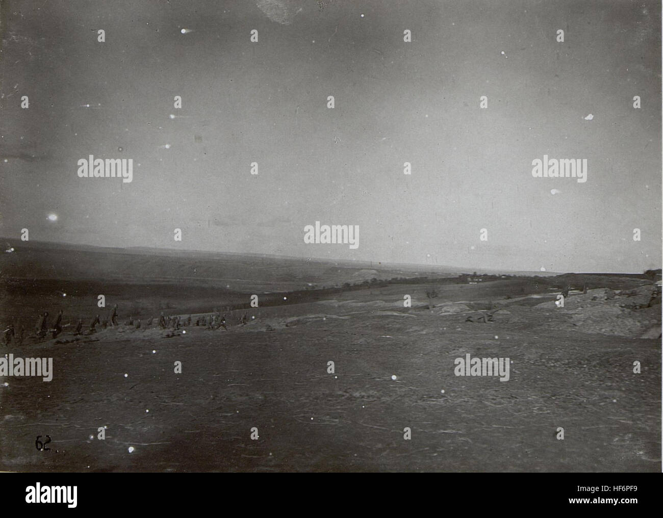 A photograph showing a German storm battery in action during an attack ...