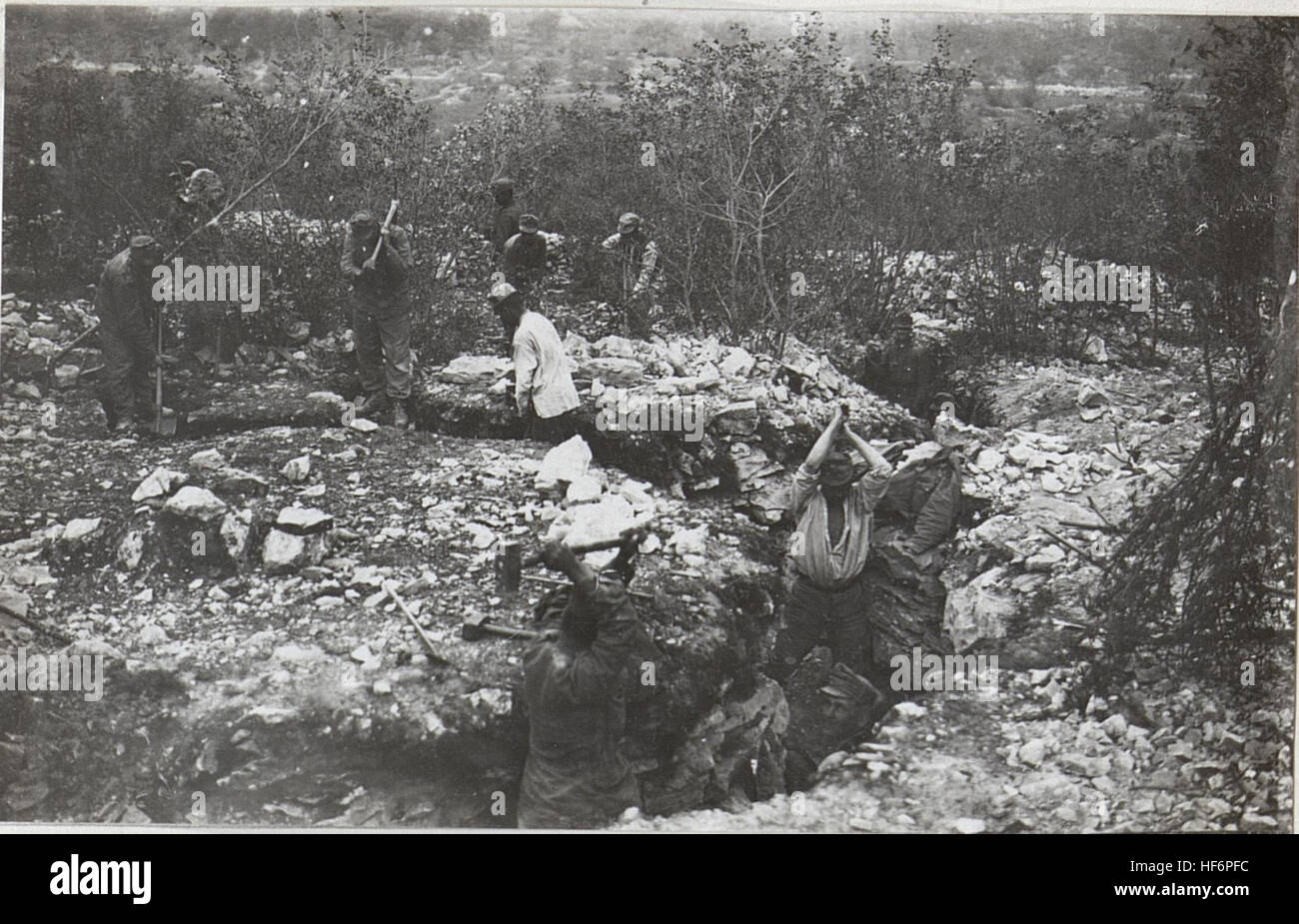 Digging trenches on the Isonzo Front, World War I, Europeana ...