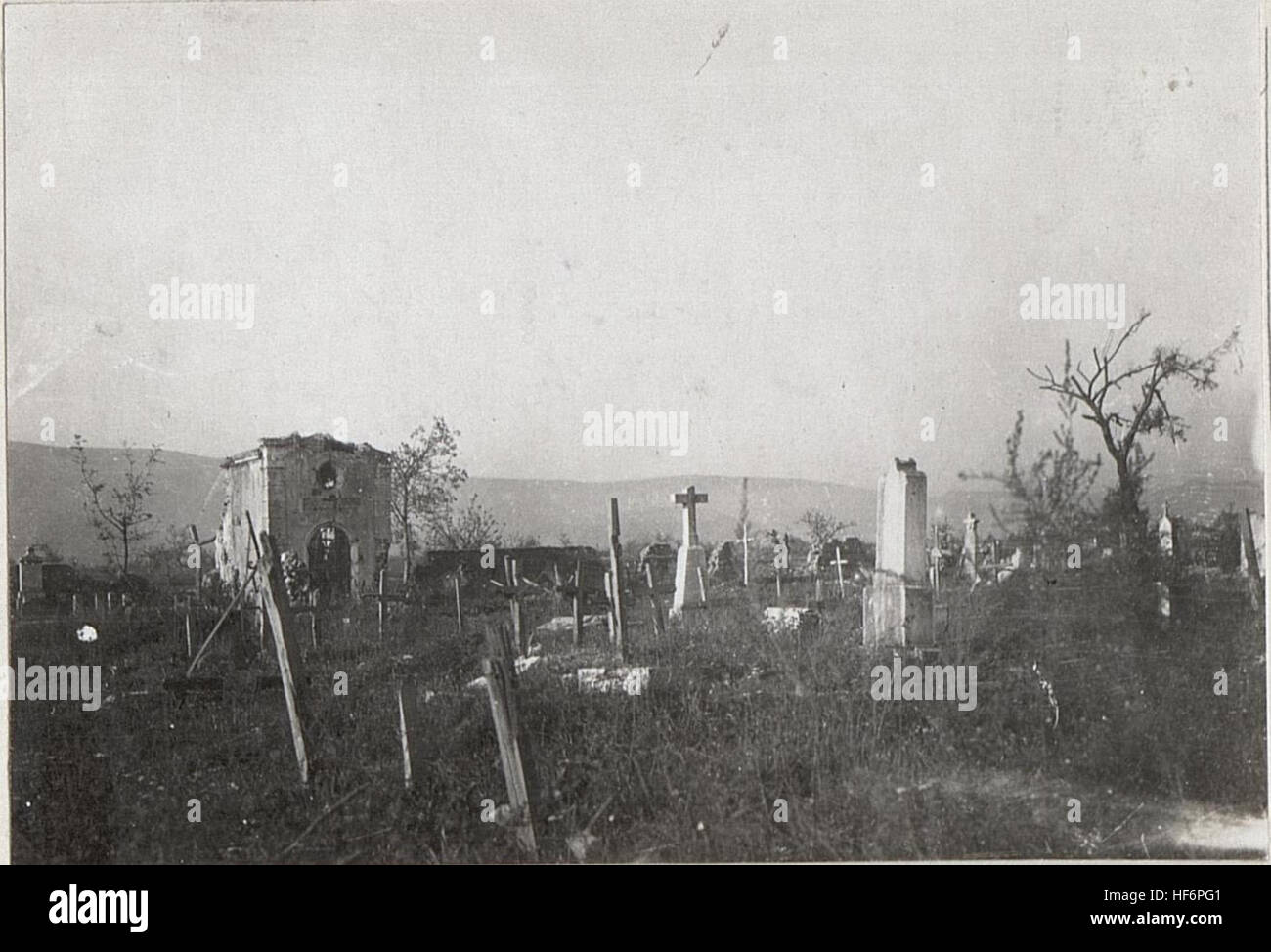 Destroyed cemetery near Biglia, October 3, 1917, World War I, Europeana Collections 1914-1918 ...