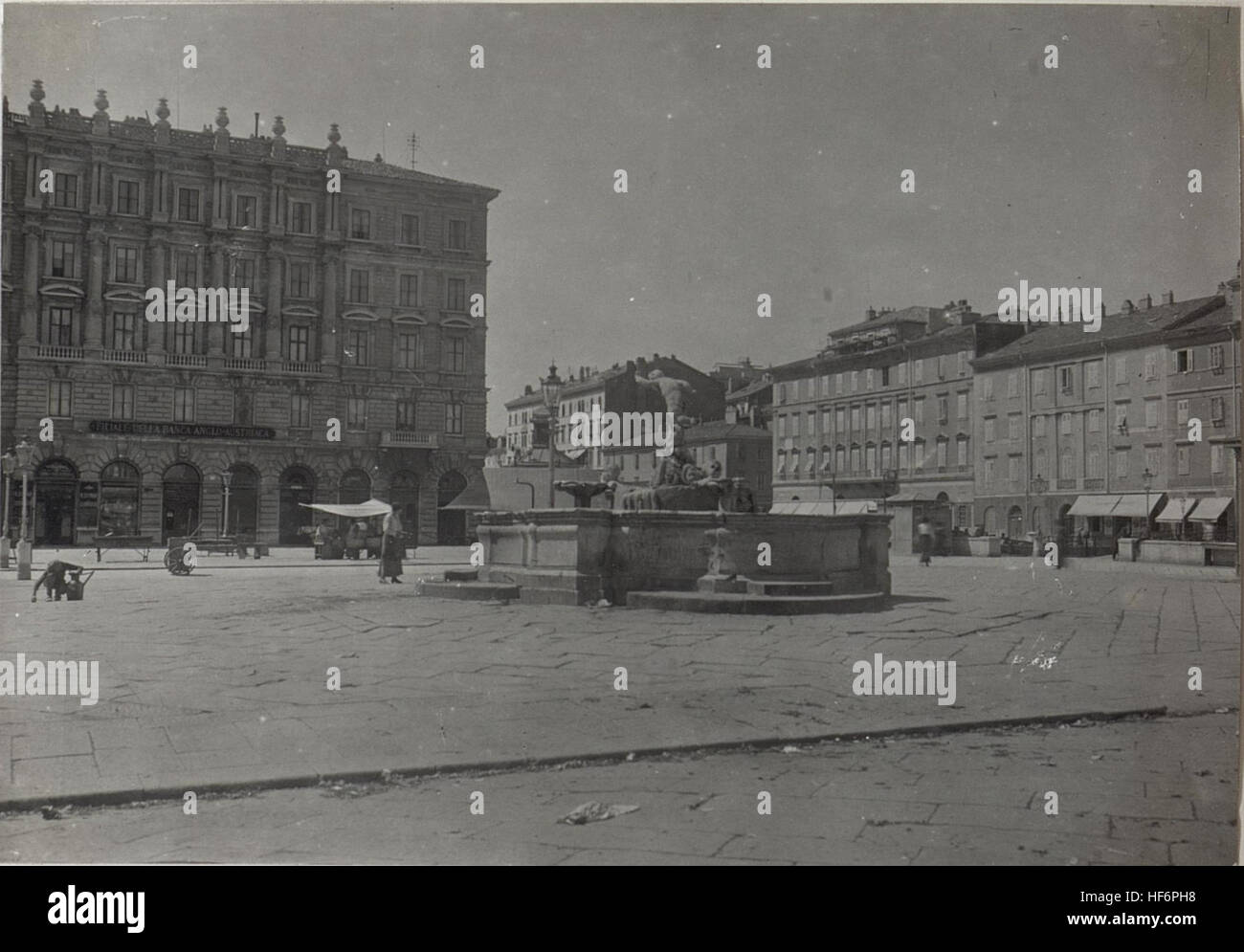 A historical photograph of Piazza Ponte Rossa in Trieste, Italy, taken ...