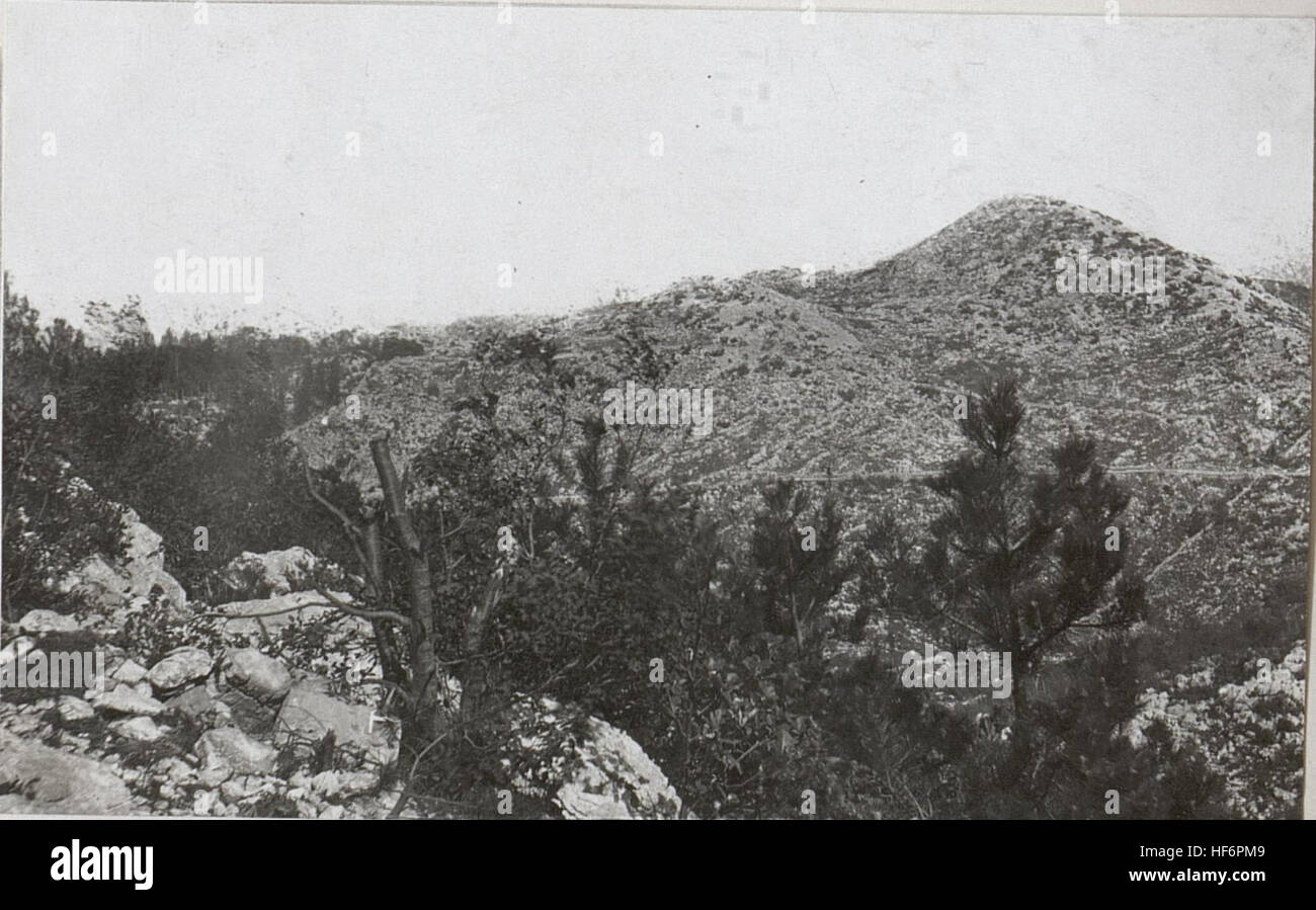 A photograph of the battle terrain at the Bainsizzaplateau during World ...