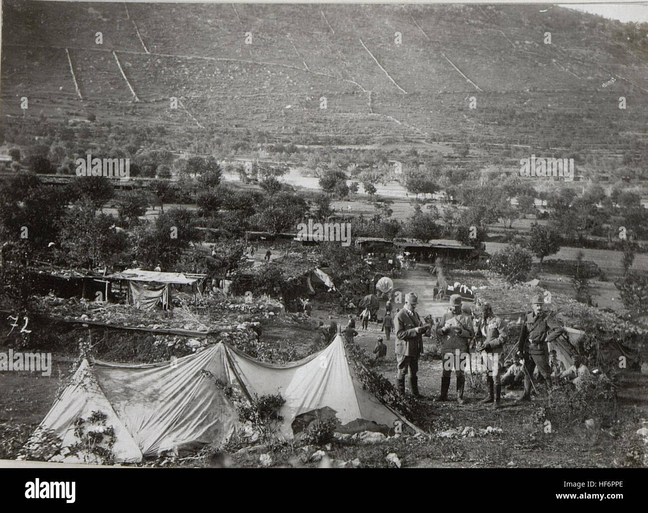 A military train camp on the Isonzo Front, photographed on September 16 ...