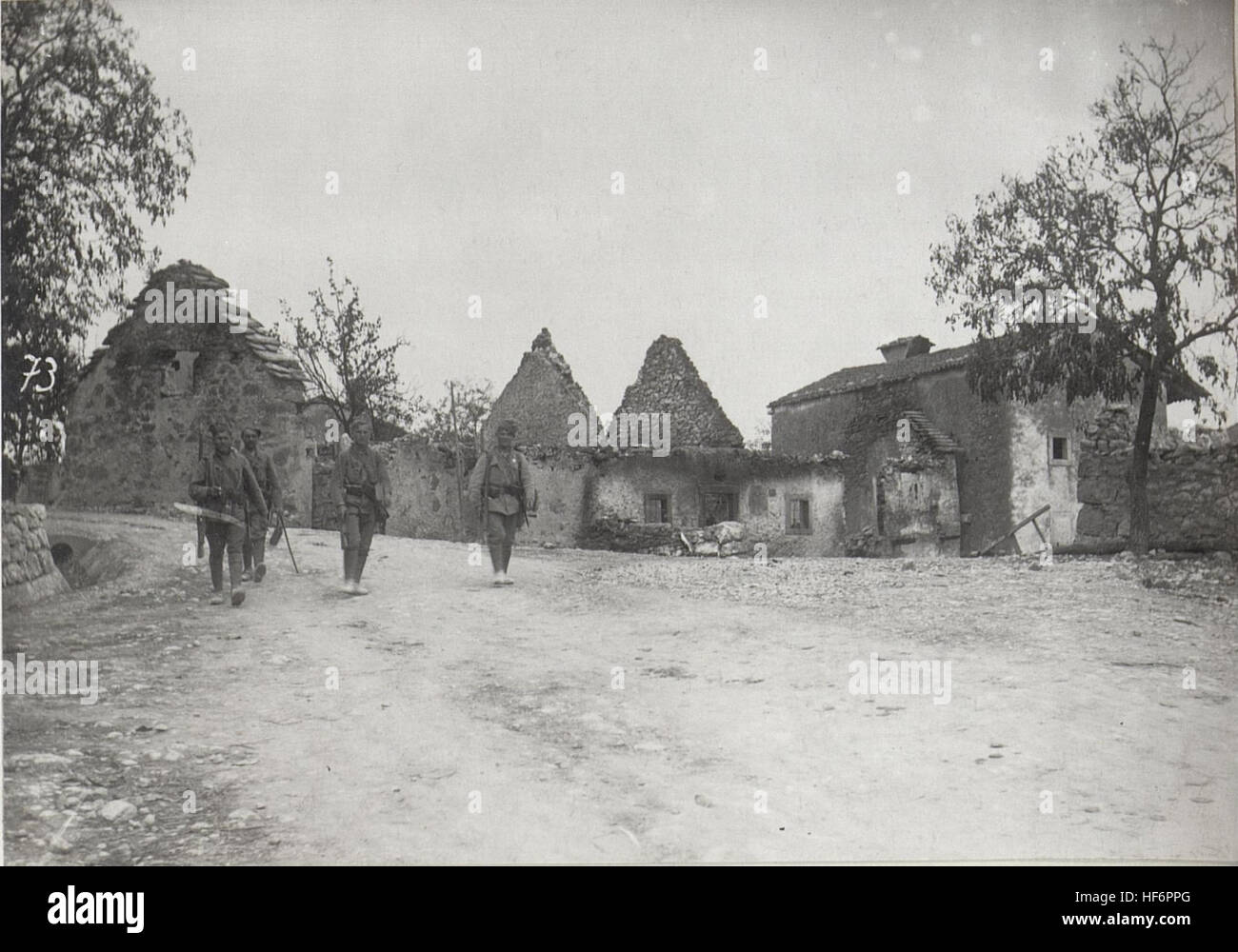 Destroyed houses on the Isonzo Front, 17th September 1917, World War I ...