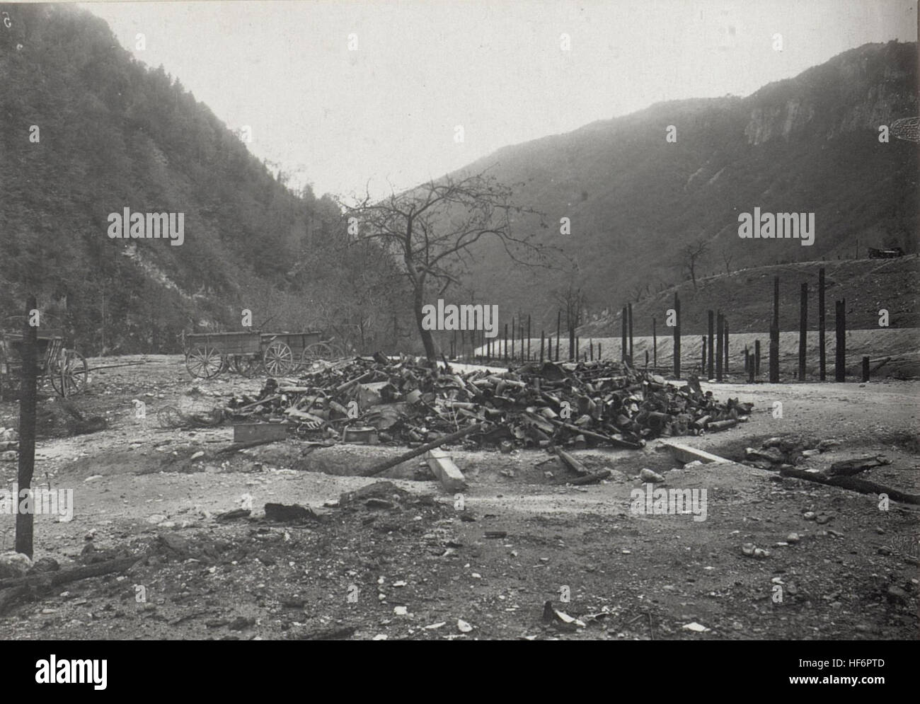 A photograph of exploded artillery ammunition from September 15, 1917 ...