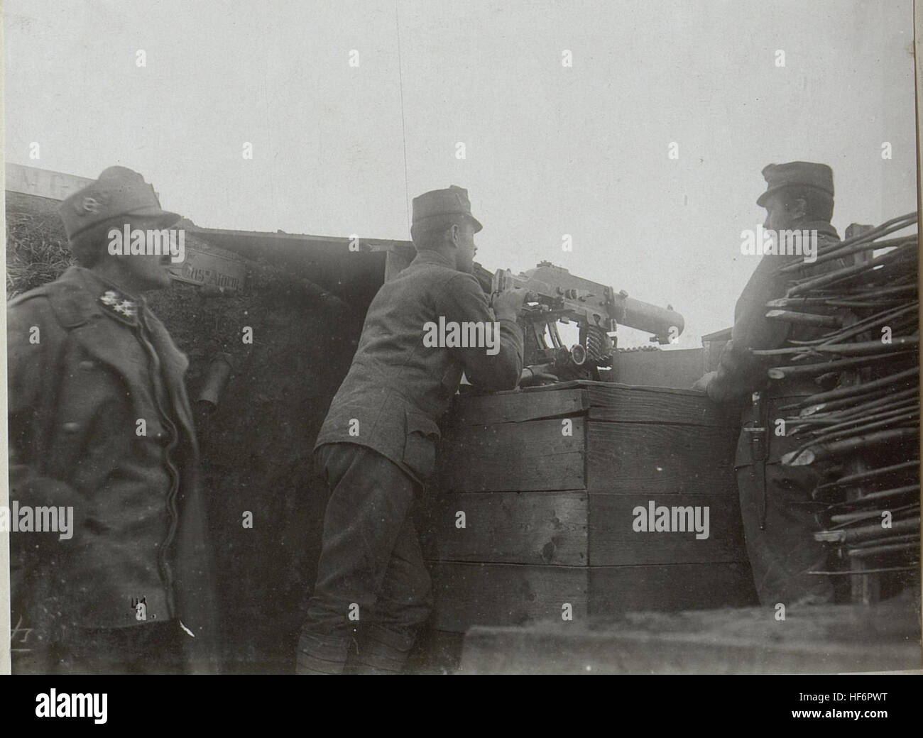 Machine gun in firing position, First World War, Europeana Collections ...