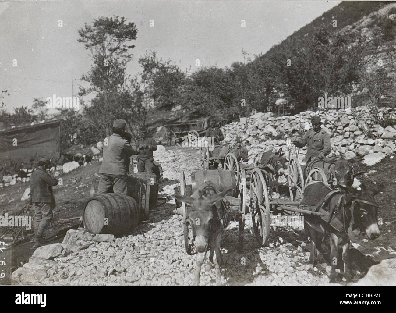 Drinking water supply at the Isonzo Front, September 6, 1917, World War ...