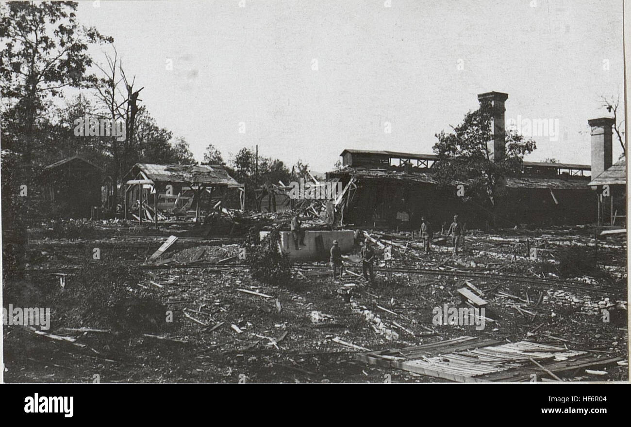 Barracks destroyed by enemy shellfire, September 5, 1917, World War I ...