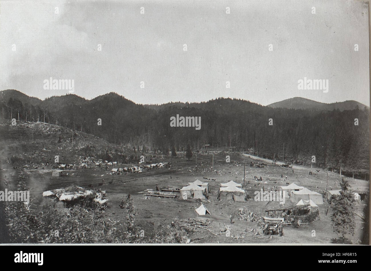 Train camp in Ternovanerwalde, August 27, 1917, World War I Stock Photo ...