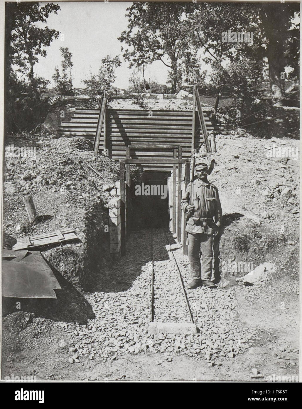 A photograph of the cave entrance in Wippachtal during the First World ...