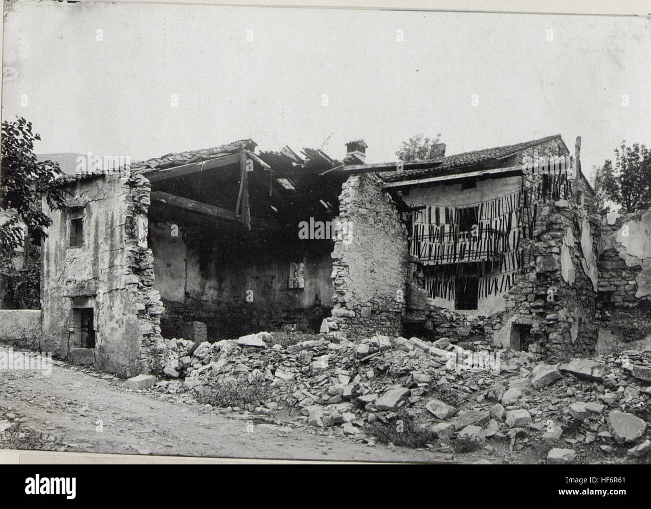 House destroyed by enemy artillery in the Wippachtal, August 31, 1917 ...