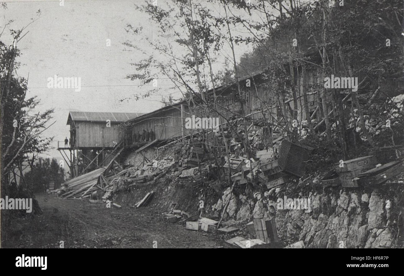 A military observation post on the Lom Plateau during World War I, used ...