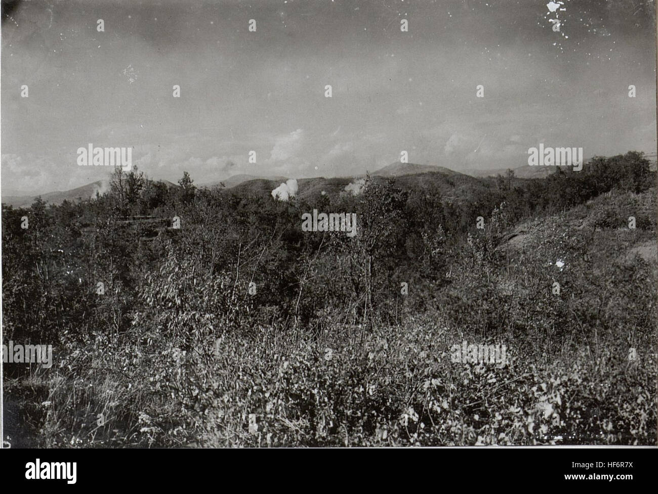 Explosion of mine fire on St. Mark's Square, Venice, during World War I ...