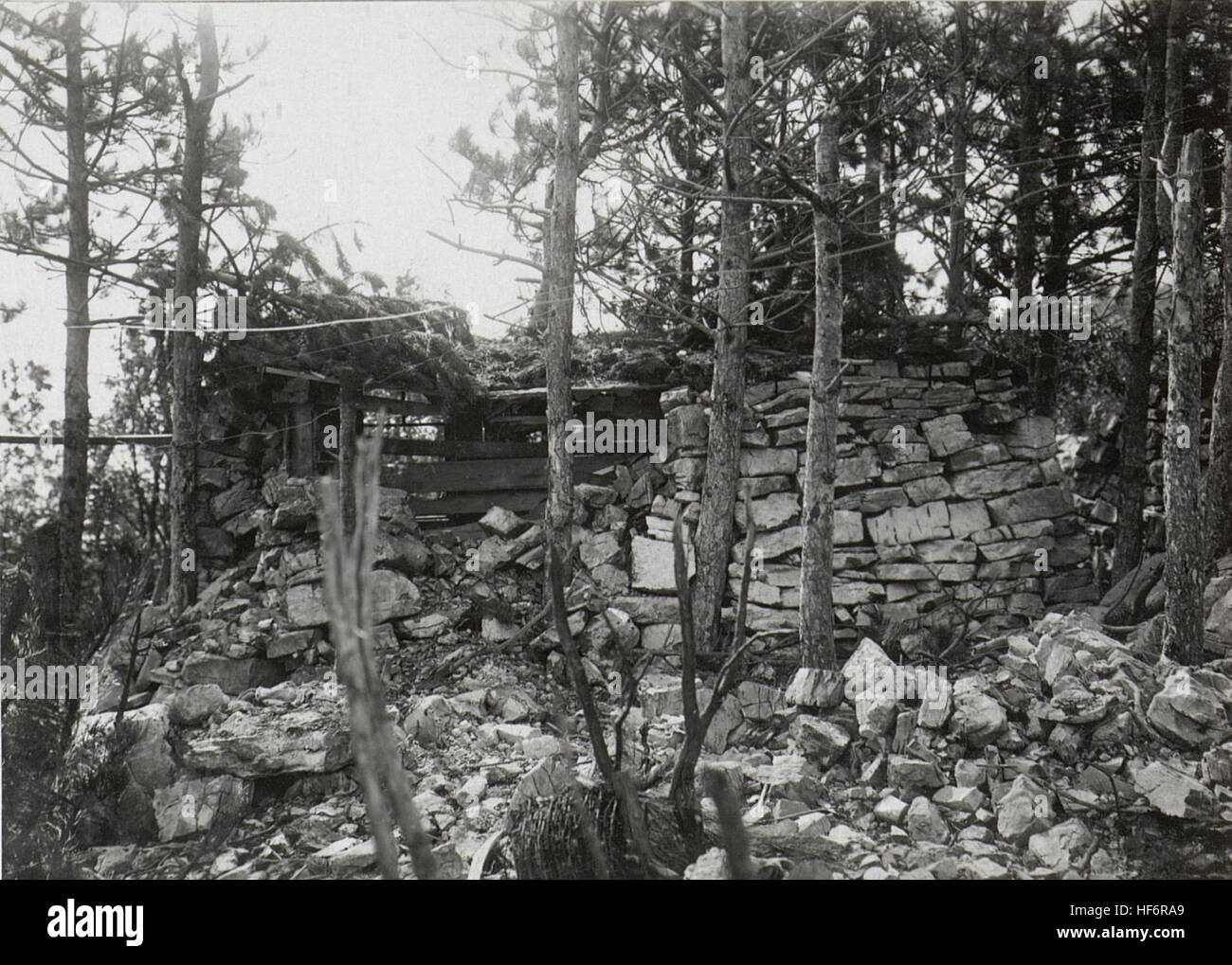 Signal station destroyed by shellfire on the Isonzo Front during World ...