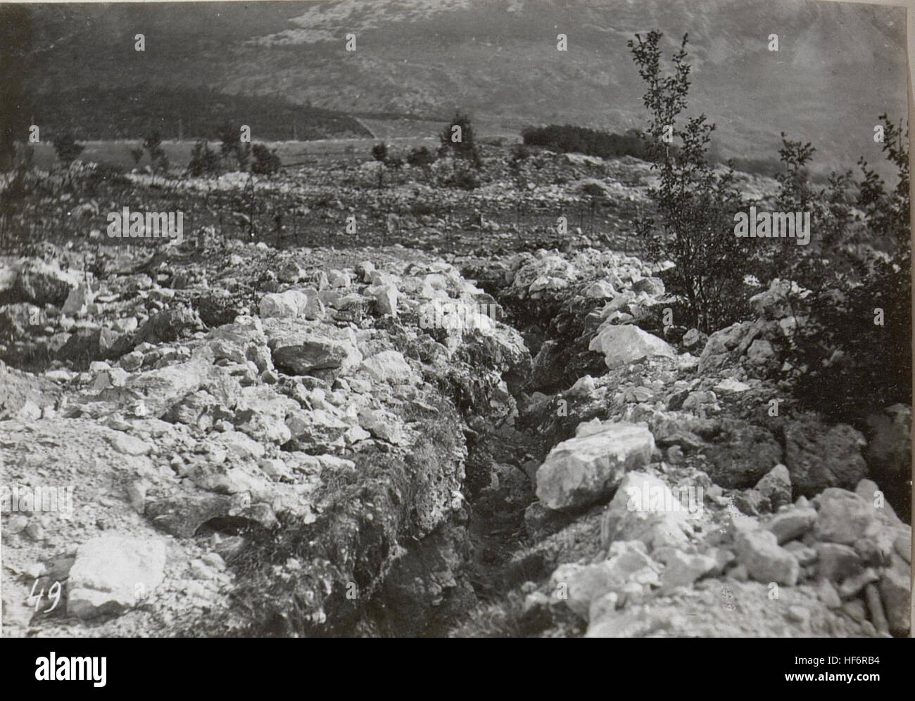 The trench system of a reserve position on the Isonzo Front ...