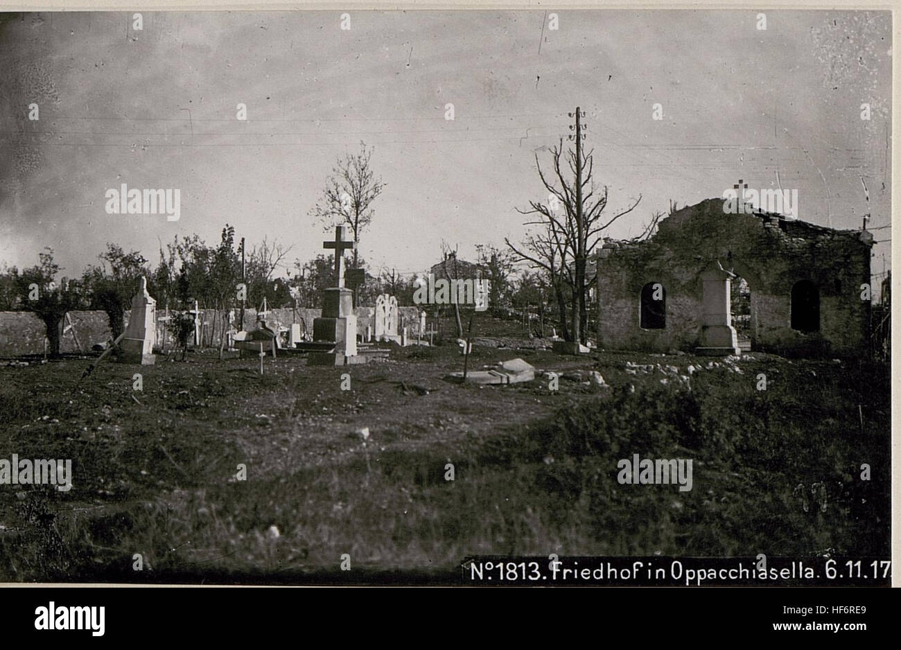 A cemetery in Oppacchiasella, Italy, showing the grim aftermath of ...