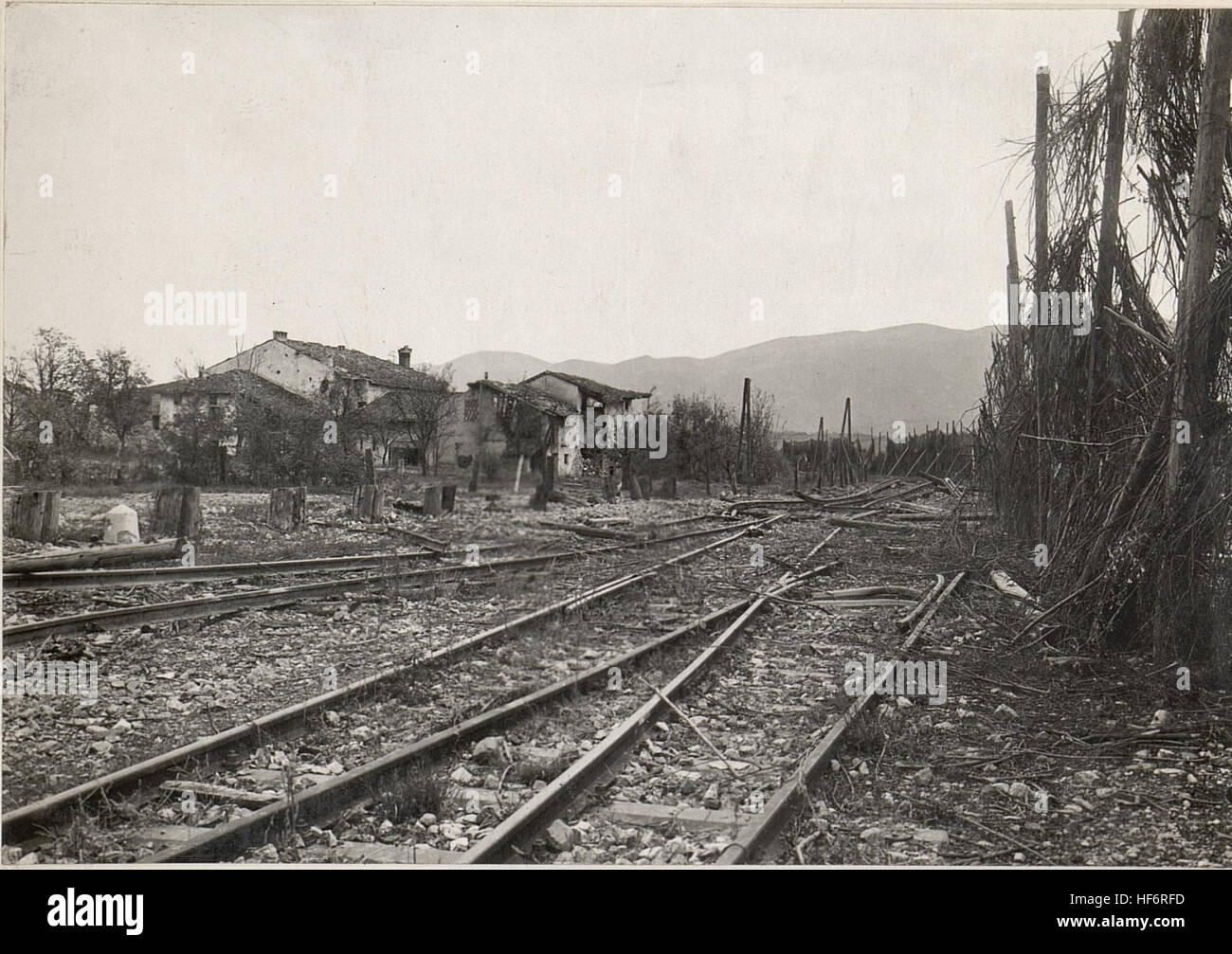 Destroyed Railway Track at Ovcja Draga, 31st August 1917, World War I ...