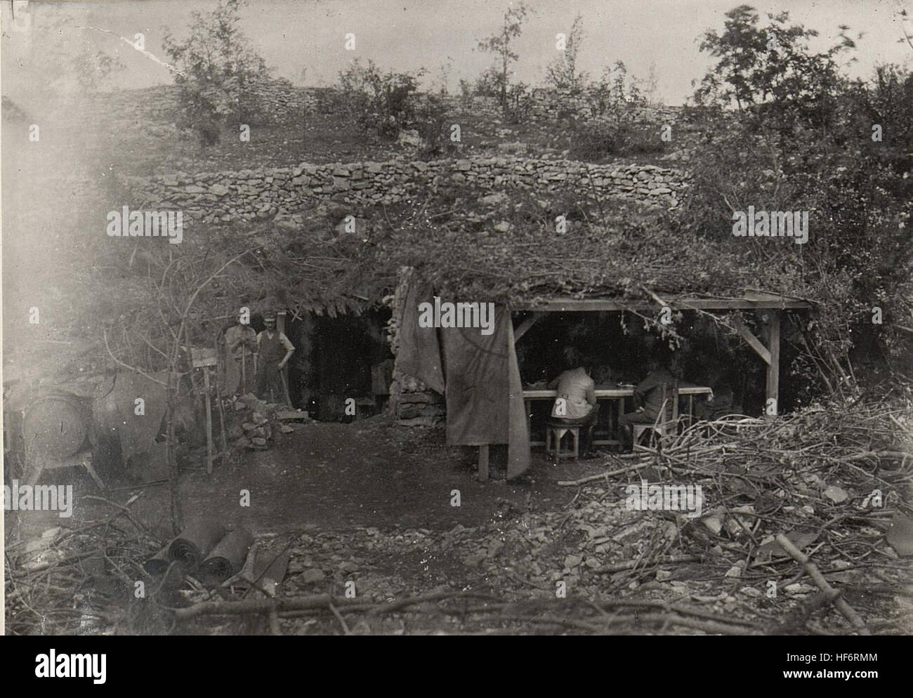 Barracks and cave accommodation for a regiment's command near ...