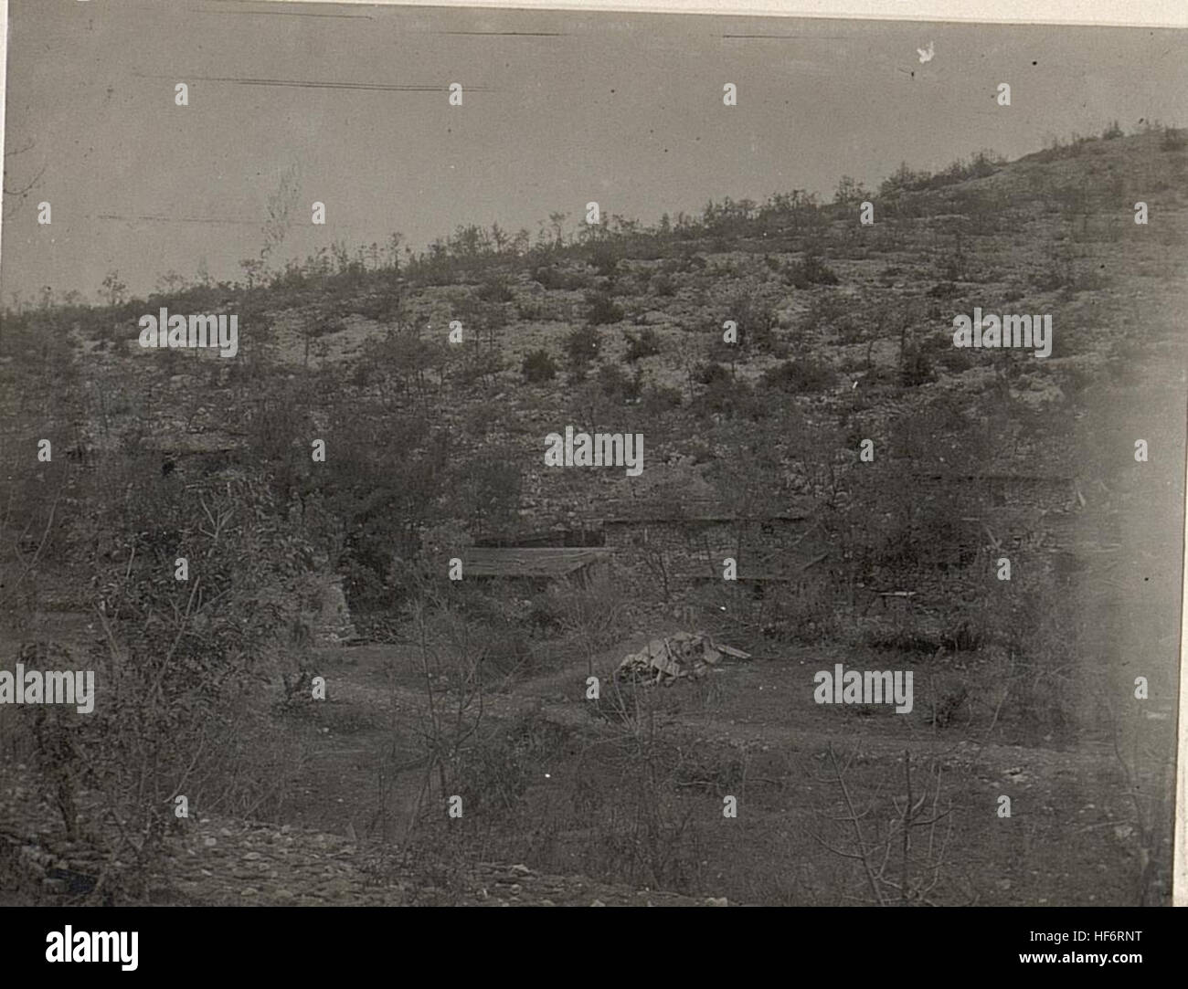 Destroyed camp in Medeazza, 27 August 1917, World War I Stock Photo - Alamy