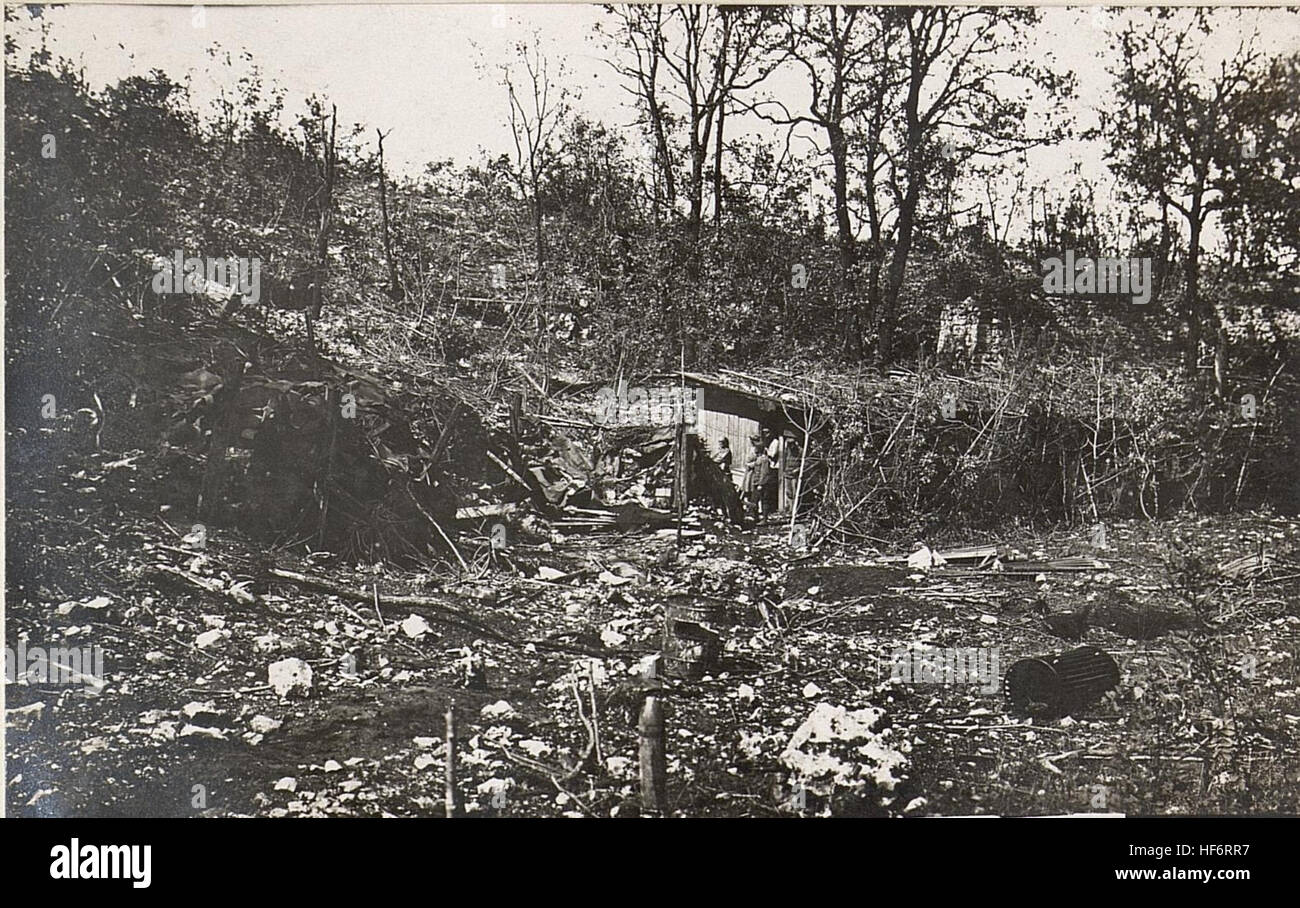 Destroyed shelters at Kostanjevica, 26th August 1917, World War I ...
