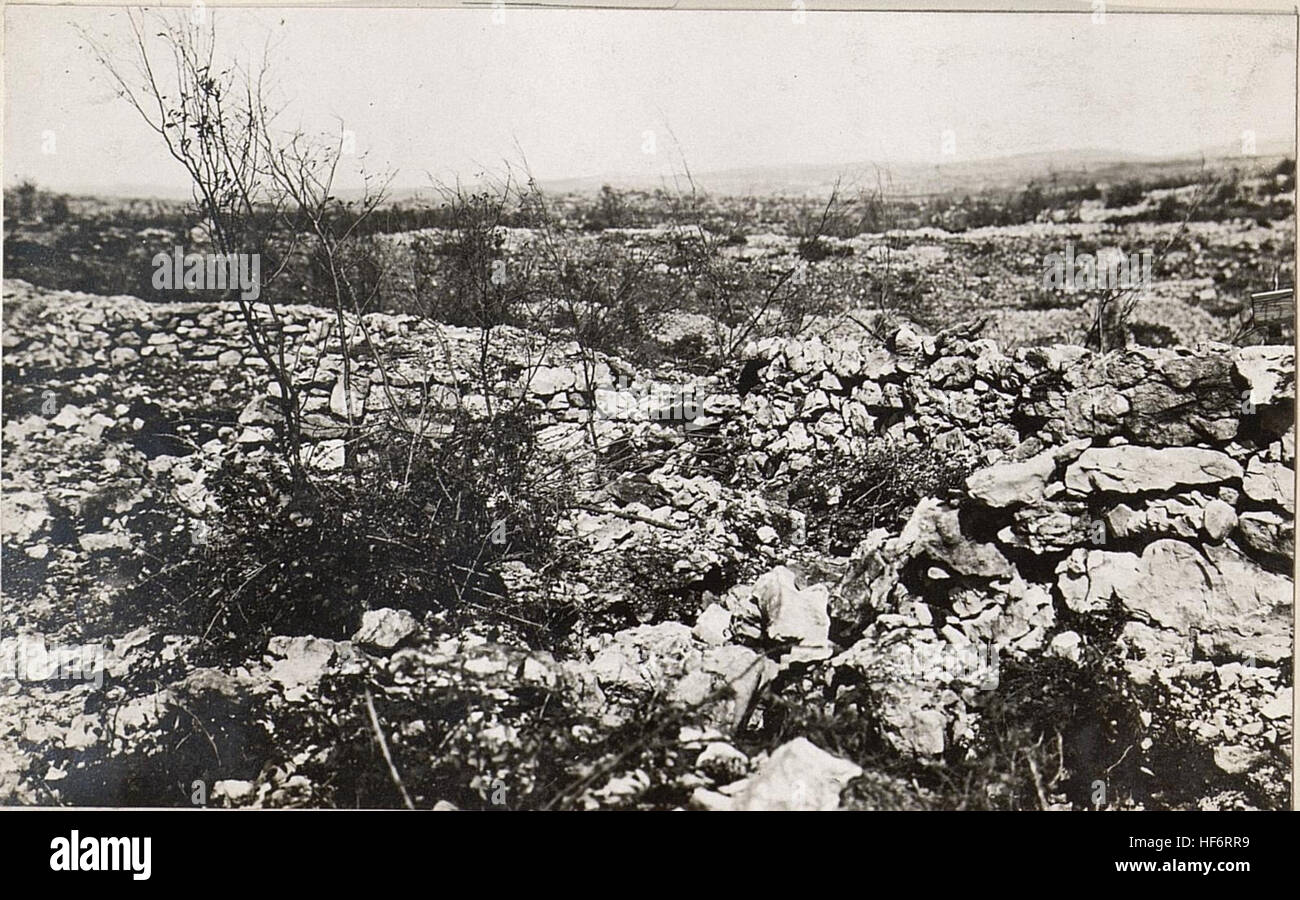 A photograph showing a destroyed infantry position near Kostanjevica ...