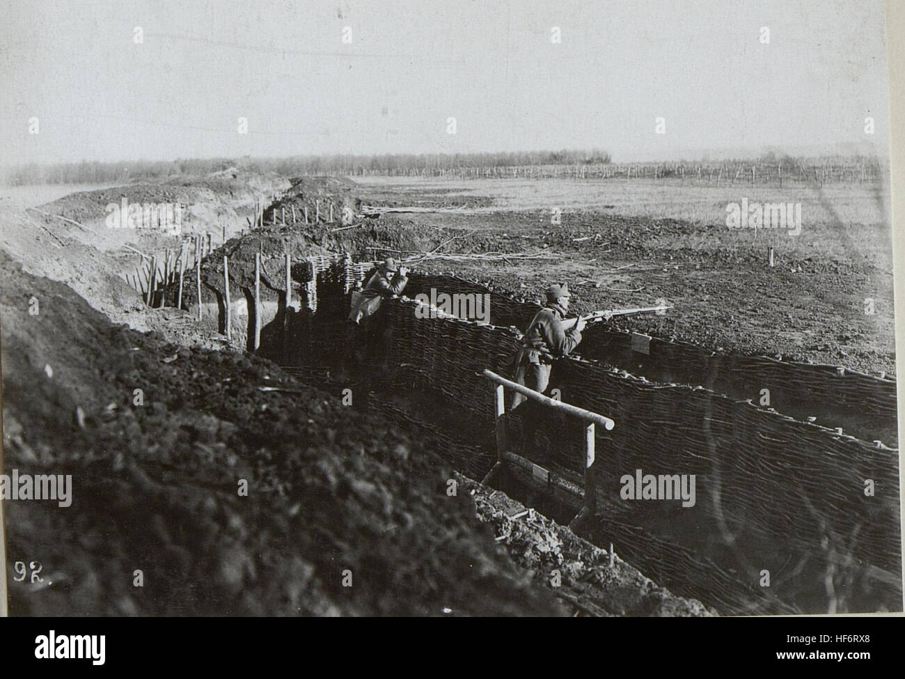A photograph from the First World War showing the trenches east of ...