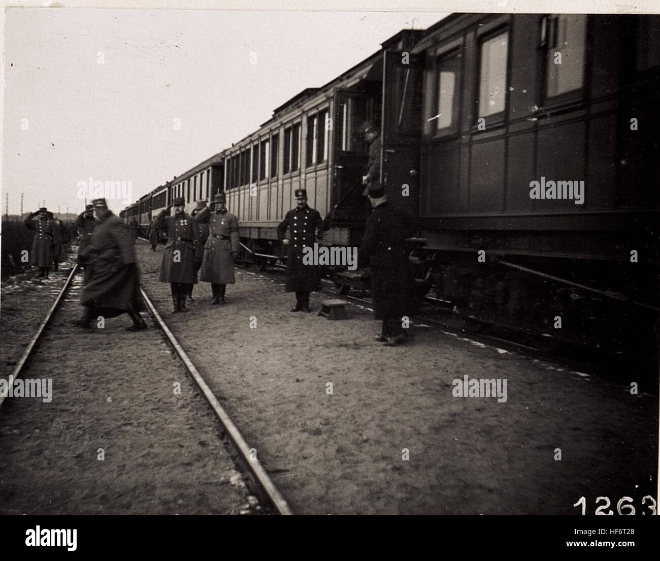 A photograph of Kaiser Karl I. in Lubitow on December 7, 1917, during ...