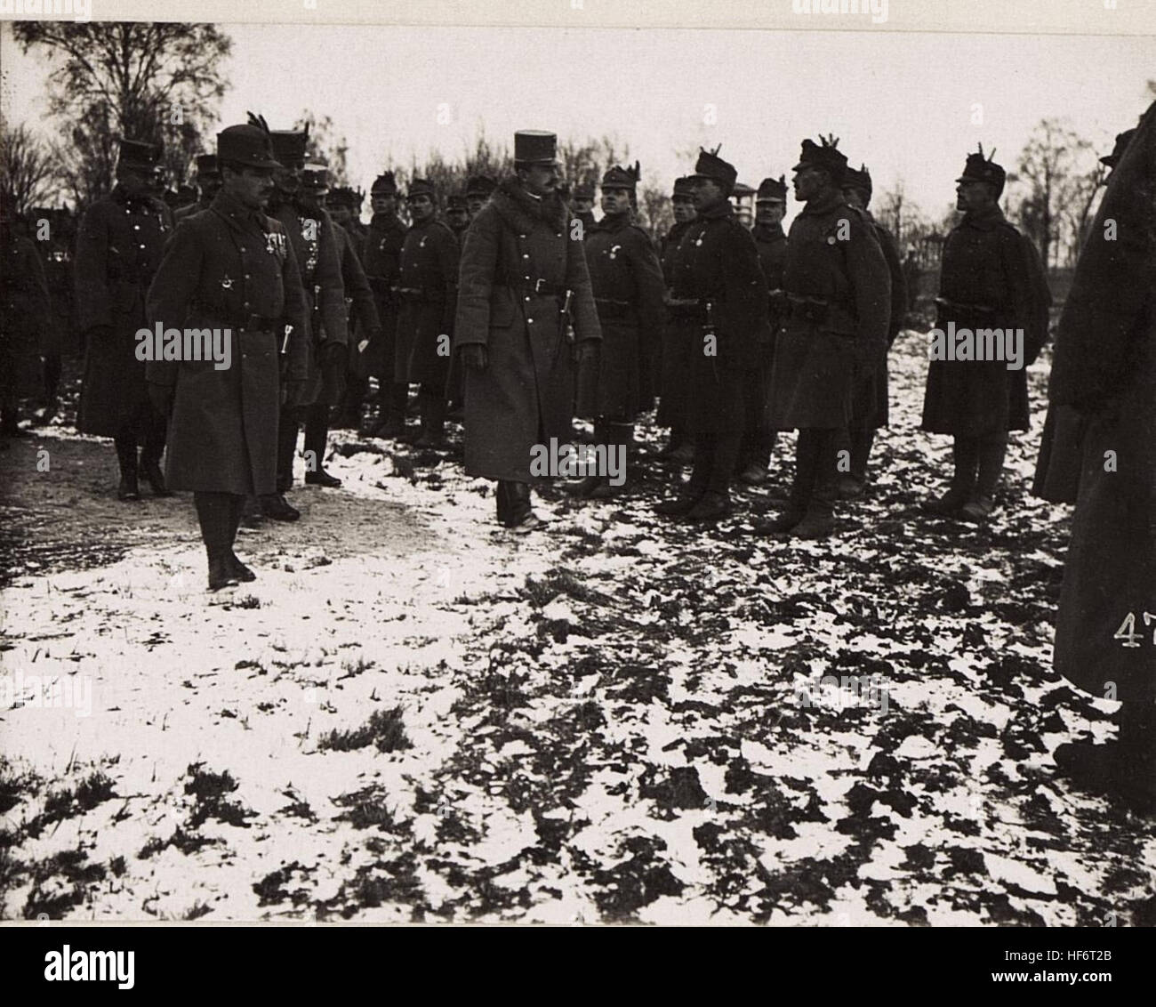 Emperor Karl I of Austria inspecting military positions in Lukowka ...