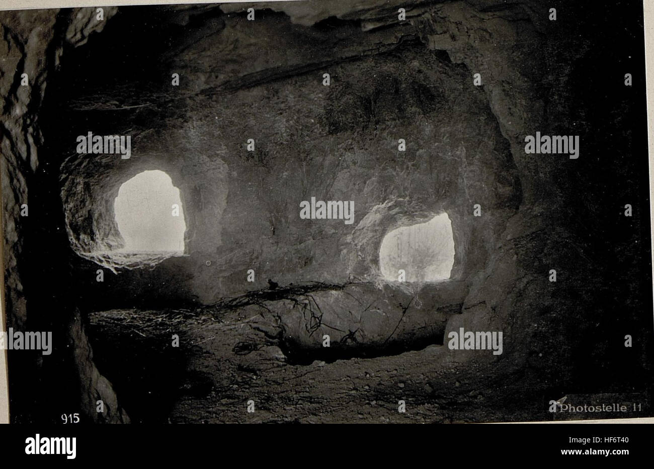 Interior of a cave at Primolano during World War I, used by soldiers ...
