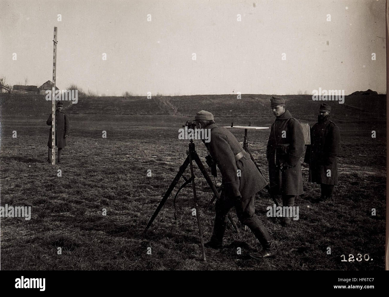 A photograph documenting triangulation work by Fähnr. Cherczepa during ...