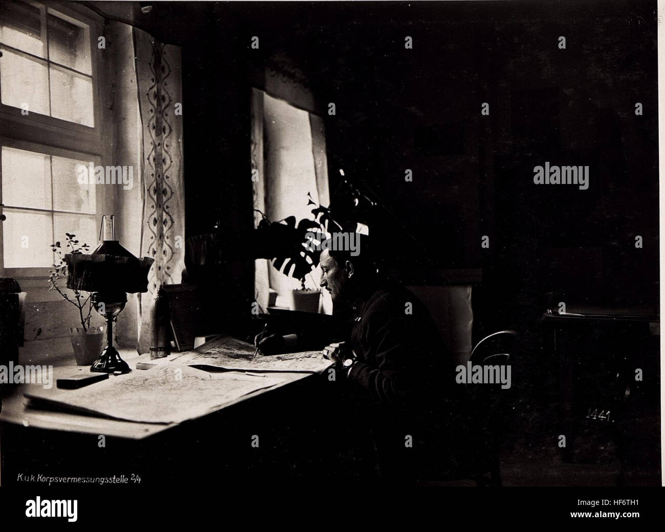 Map station and office at Poryck, March 12, 1918, during World War I ...