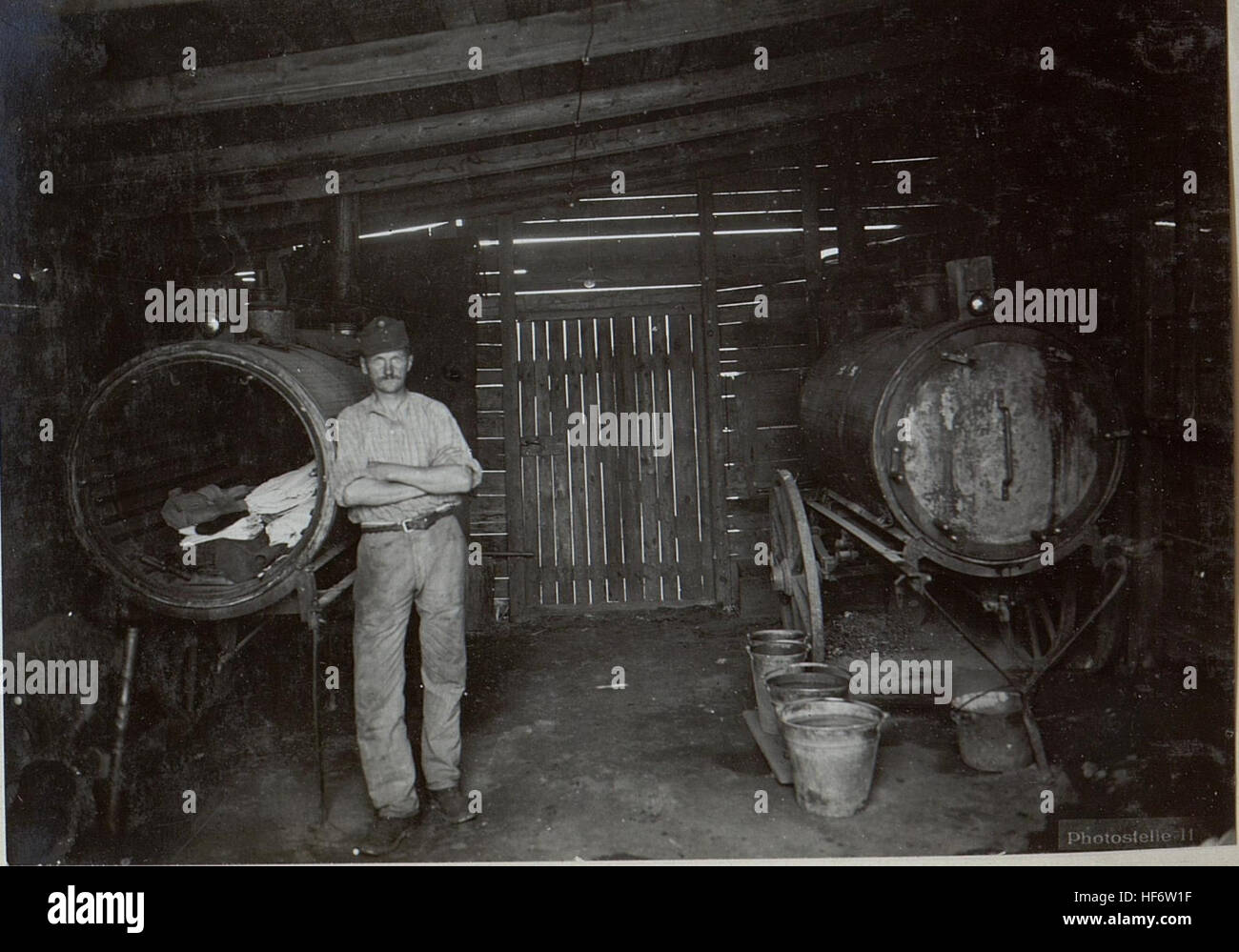 A photograph showing a reserve hospital in Jägerndorf during the First ...