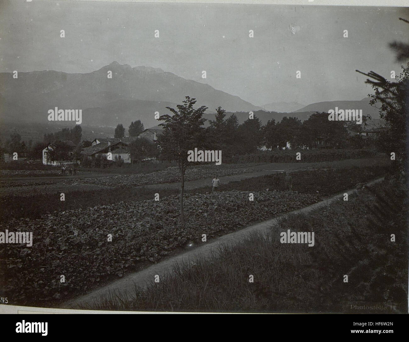 A historical photograph showing the reserve hospital in Jägerndorf with ...