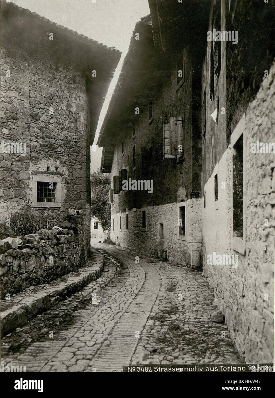 A street scene from Toriano during World War I, part of the Europeana ...